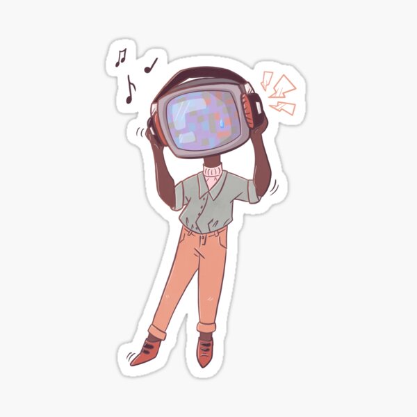 "TV-head" Sticker by luna-soleil | Redbubble