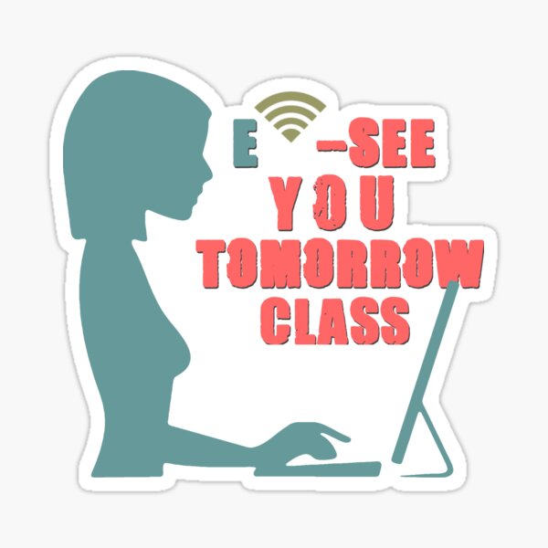 "E-See You Tomorrow Class - Funny Teacher On A Computer Retro Art ...