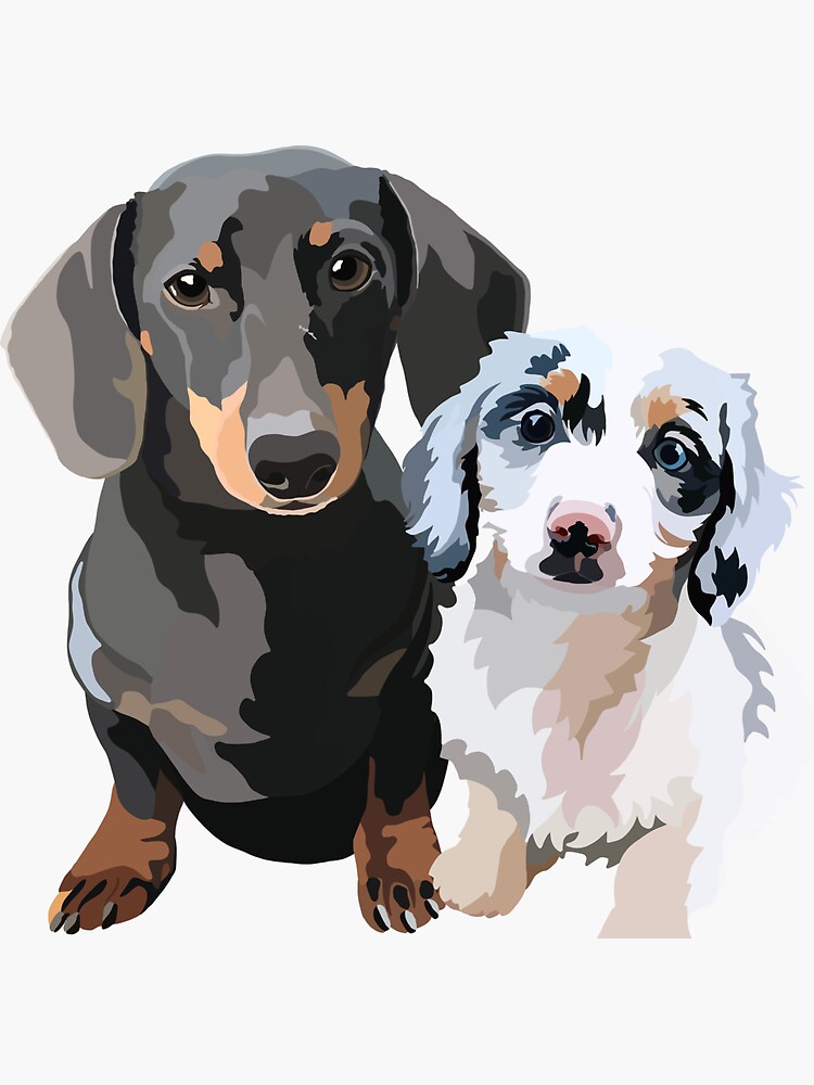 "Frankie and Gordo" Sticker by KatsDogs | Redbubble
