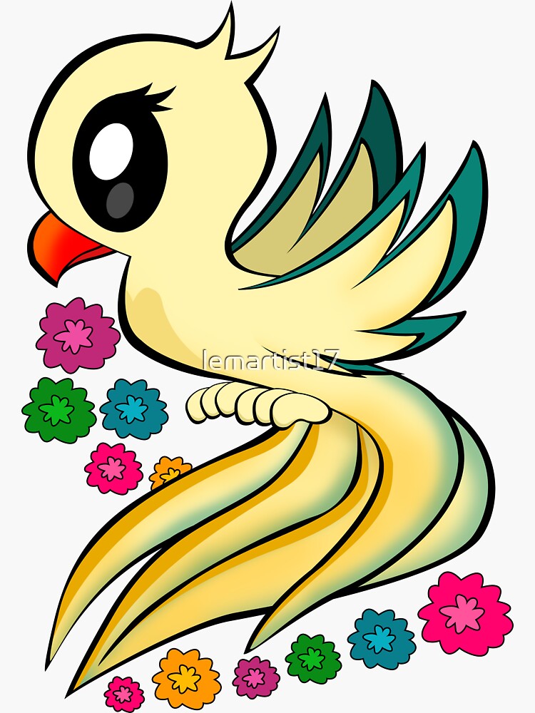 "Yellow Bird" Sticker for Sale by lemartist17 | Redbubble