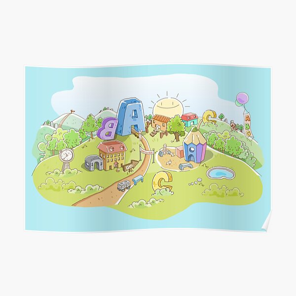 "kids alphabet amusement park cartoon" Poster by soseono | Redbubble