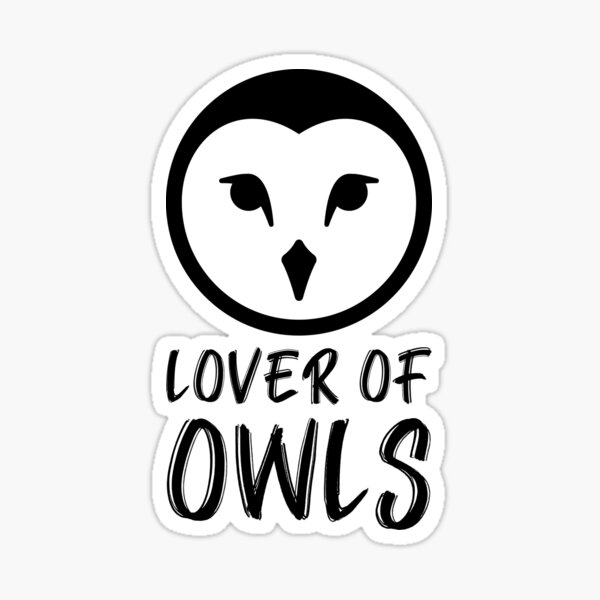 "Lover of Owls Stoic Owl Face" Sticker by javes93 | Redbubble