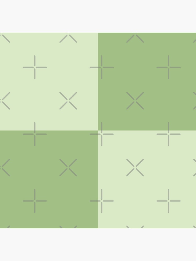 "Relaxing Aesthetic Pastel Green Sage Green Checkered Pattern" Sticker ...