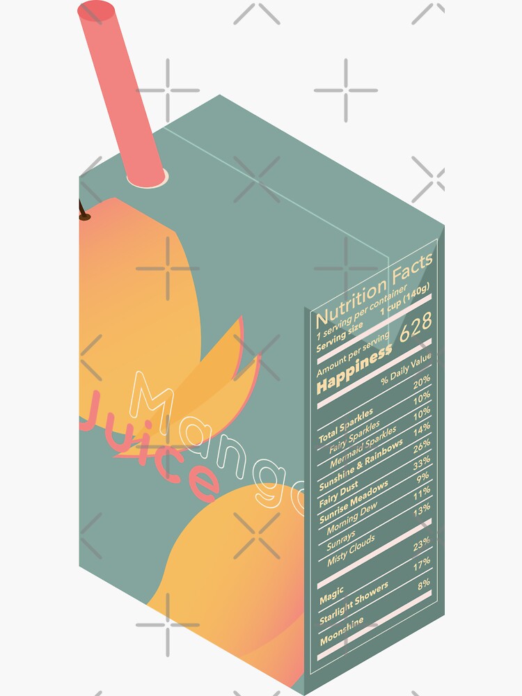 "Blue Mango Juice Box" Sticker for Sale by morqiqi | Redbubble