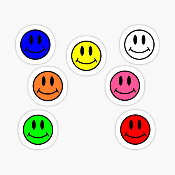 "Smiley Face Color" Sticker by ArashiiGames | Redbubble