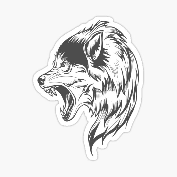 "Wolf Face" Sticker by SaidElhofy | Redbubble