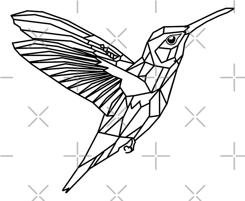 "Geometric Hummingbird - Black Wire" by Geometricshow | Redbubble