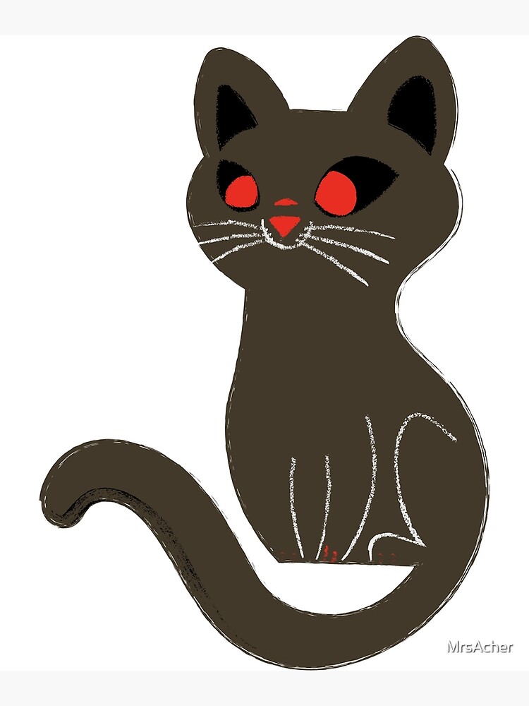 "Halloween's Day Scary Cat Red Eyes" Poster by MrsAcher | Redbubble