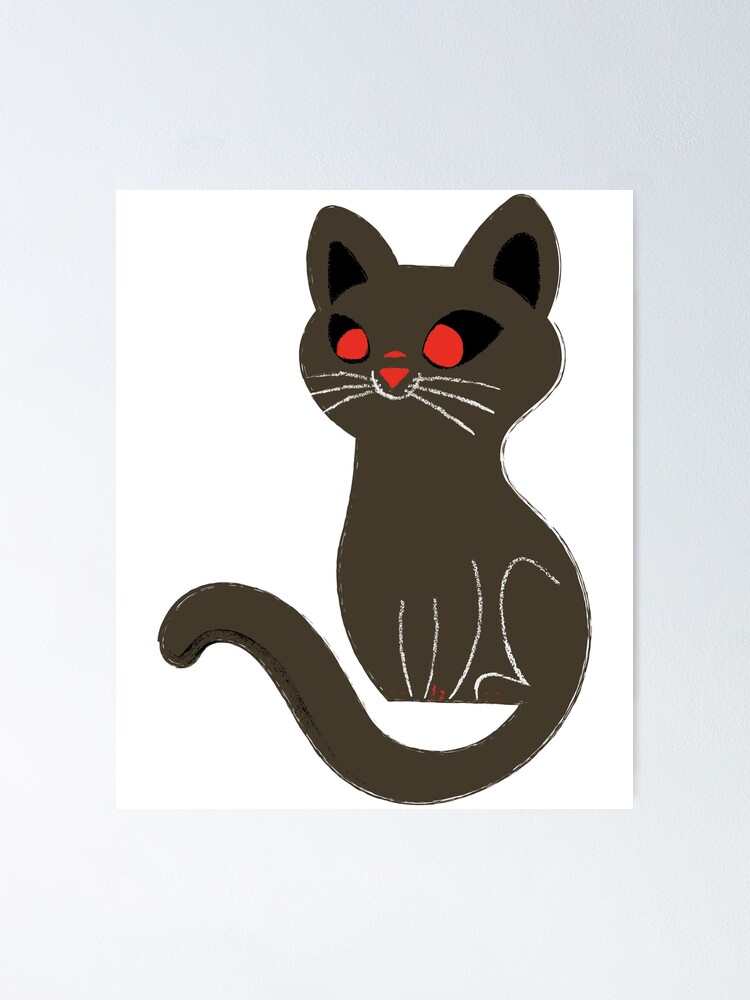 "Halloween's Day Scary Cat Red Eyes" Poster by MrsAcher | Redbubble