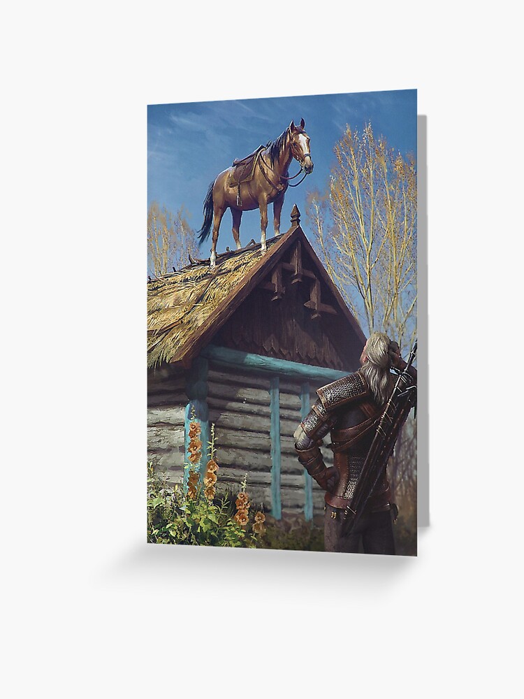 "Witcher 3 Roach Graphic, Roach on the roof" Greeting Card for Sale by ...