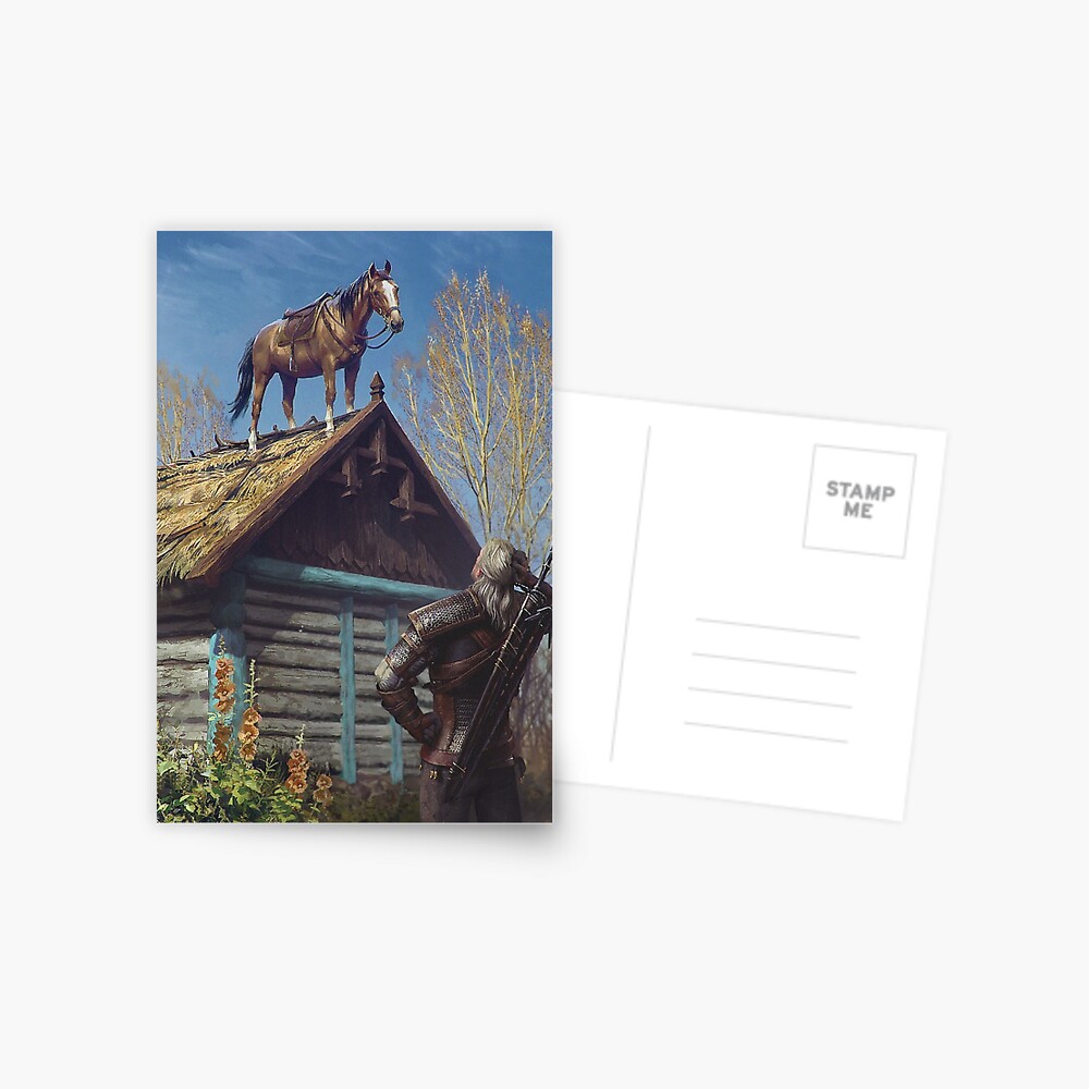 "Witcher 3 Roach Graphic, Roach on the roof" Postcard by Blupentool ...