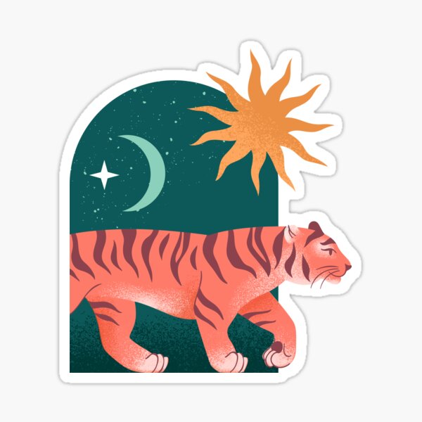 "Tiger and Sun" Sticker for Sale by MysteryKit | Redbubble