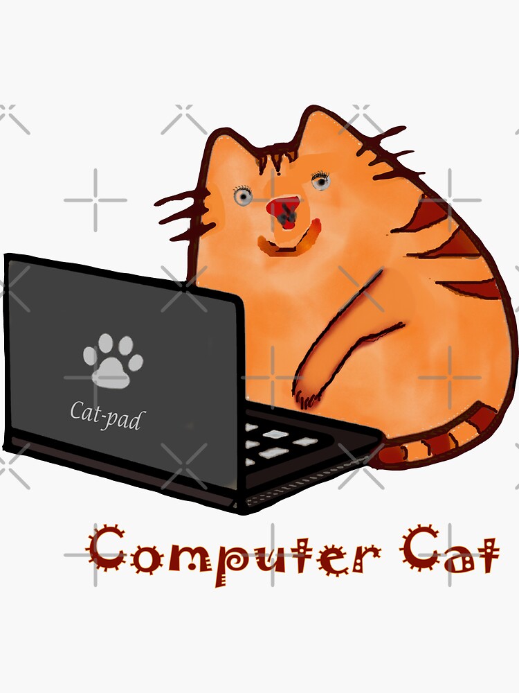 "Laptop Cat Computer Programmer" Sticker for Sale by PlanetMonkey ...