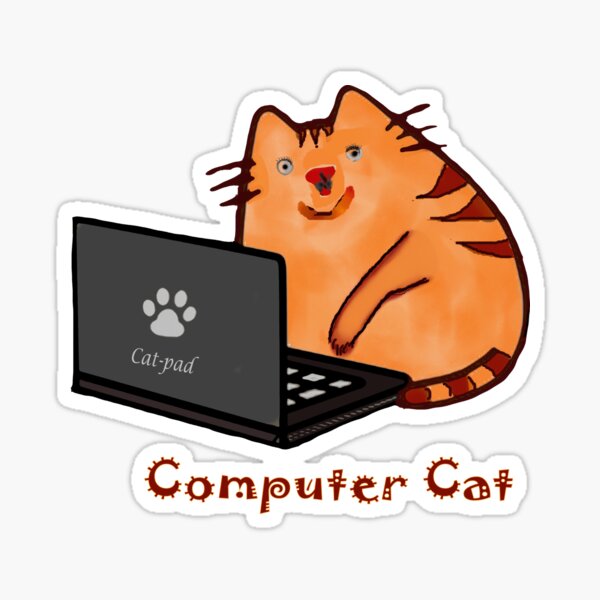 "Laptop Cat Computer Programmer" Sticker for Sale by PlanetMonkey ...