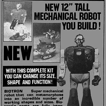 "BIOTRON ROBOT TOY - ADVERT" Sticker for Sale by ThrowbackAds | Redbubble