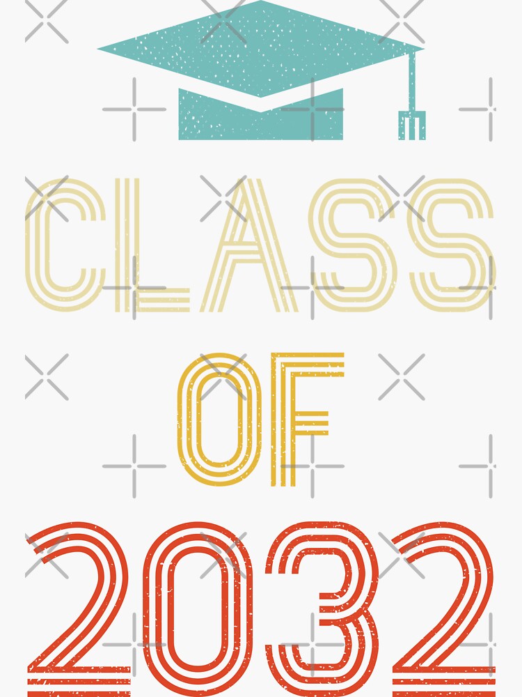 "Class Of 2032 Graduation Senior" Sticker by artworkbyrihen | Redbubble