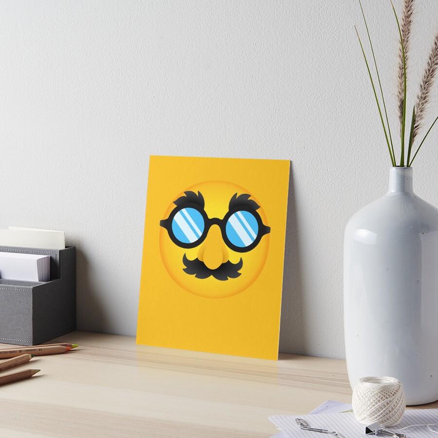 "Disguised Groucho Mask Face Emoji Costume Gift" Art Board Print for ...