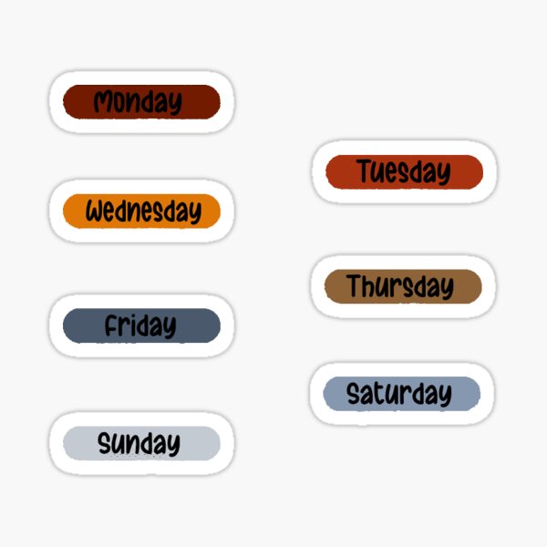 "Days for journal (fall colours)" Sticker by dmariaa | Redbubble