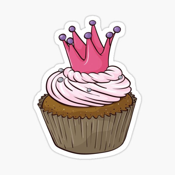 "Pink Royal Cupcake" Sticker for Sale by Neonyx2020 | Redbubble