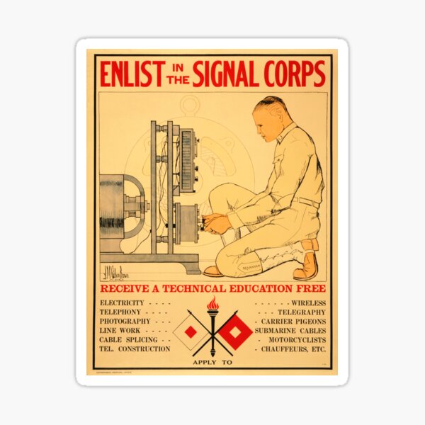 "ENLIST in the Signal Corps Vintage American World War Advertising ...