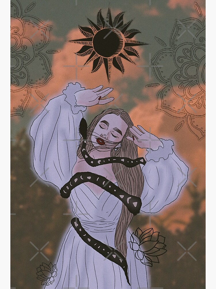 "Snake angel girl illustration doodle lineart aesthetic " Poster by ...