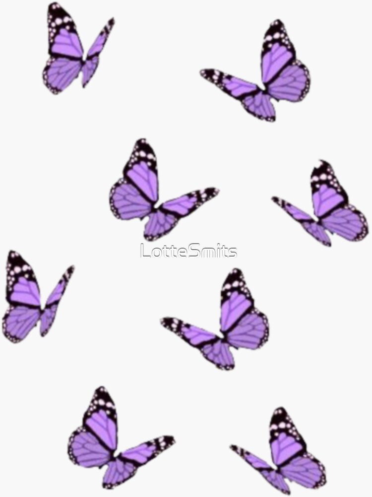 "Aesthetic cute purple butterflies sticker pack" Sticker for Sale by ...