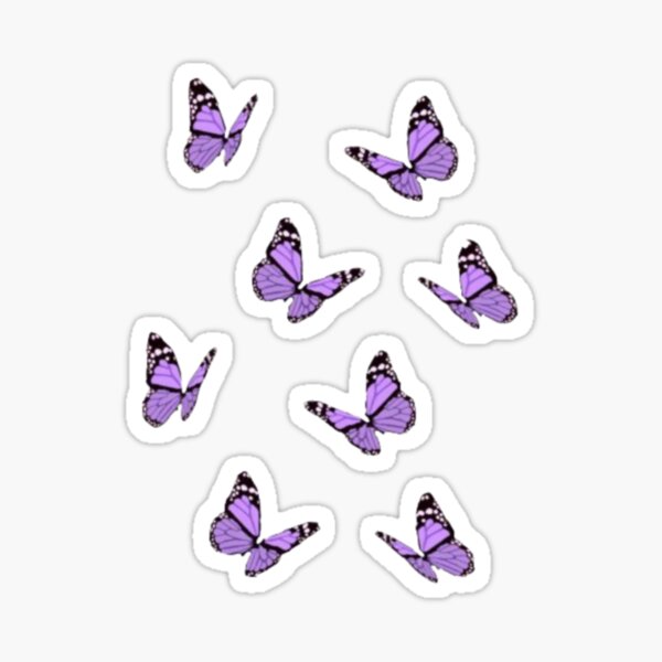 "Aesthetic cute purple butterflies sticker pack" Sticker for Sale by ...