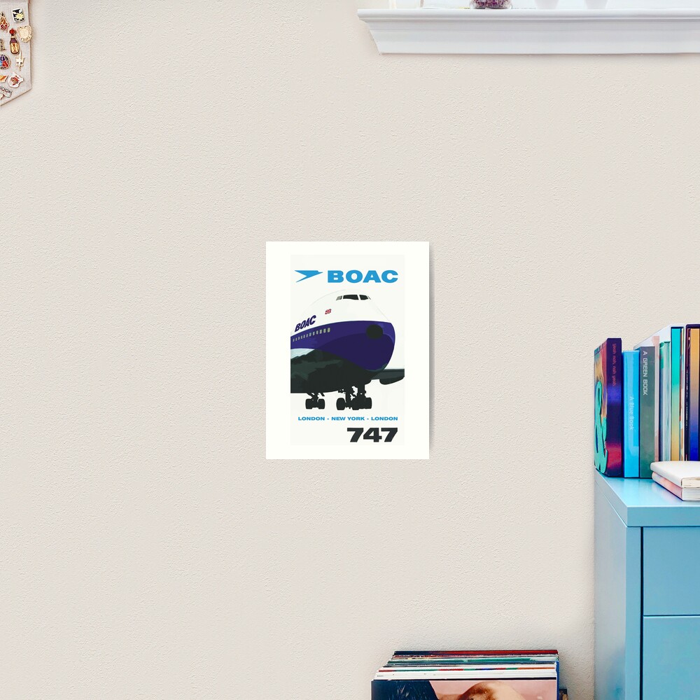 "BOAC 747 London - New York" Art Print by Speedbirddesign | Redbubble