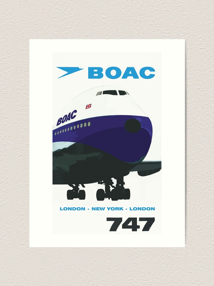 "BOAC 747 London - New York" Art Print by Speedbirddesign | Redbubble