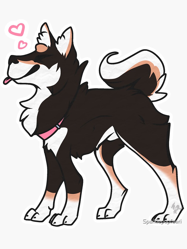 "Black and Tan Shiba Inu Love" Sticker for Sale by Sparklepupfaeri ...