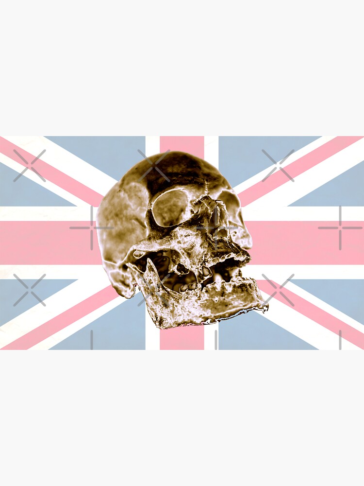 "Gold Skull - Union Jack Flag Background" Sticker for Sale by ...
