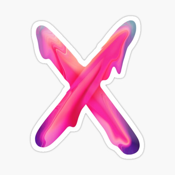 Pegatina «Letra X pintada en colores pastel» de Trassia | Redbubble