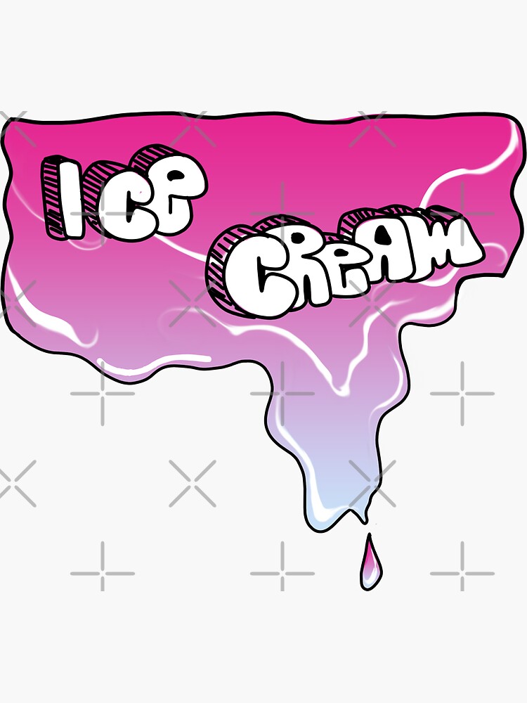 "Melted Ice Cream- Strawberry" Sticker for Sale by -my-lil-fandom ...