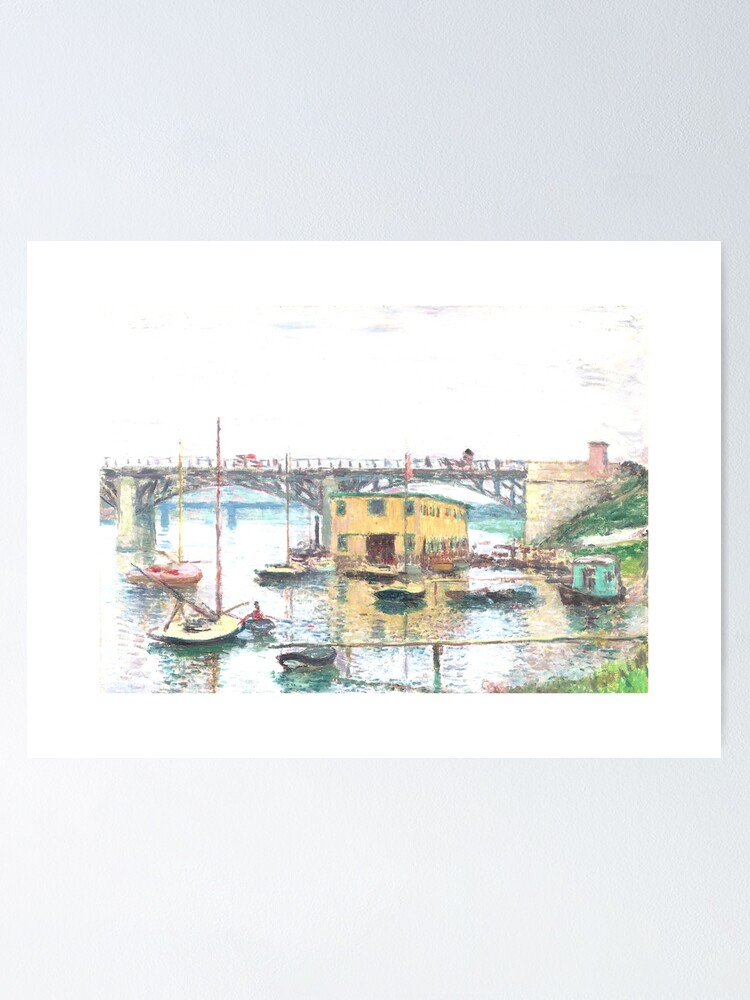 "monet bridge boats painting" Poster by SFTStudio | Redbubble