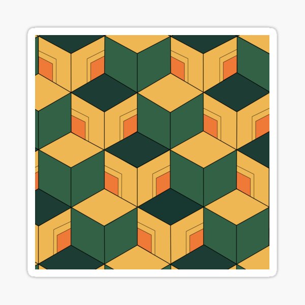 "Sabito classic kimono pattern Demon Slayer Kimetsu no Yaiba" Sticker ...