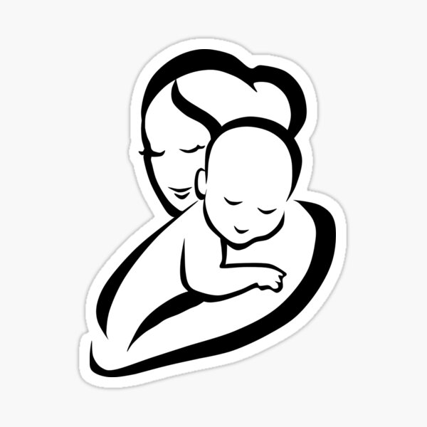 "Mother Holding Baby" Sticker for Sale by jangojak | Redbubble