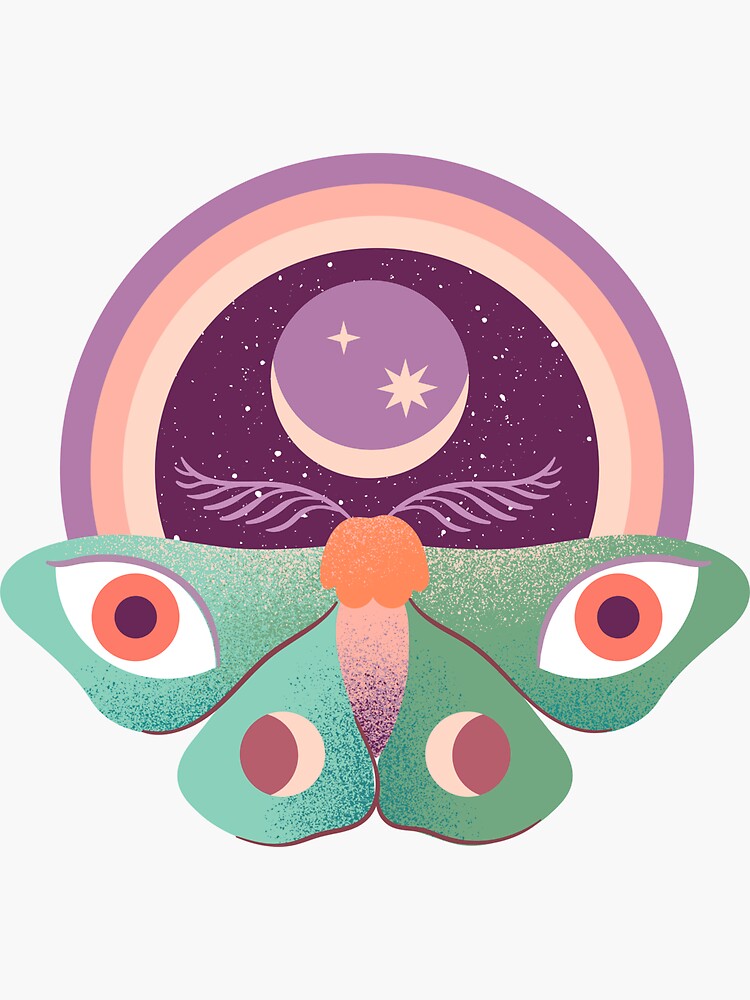 "Moon Moth" Sticker for Sale by MysteryKit | Redbubble