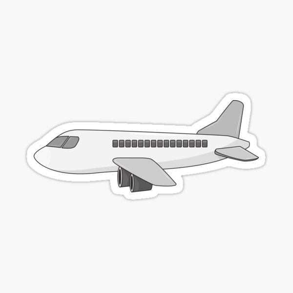 "White Airplane" Sticker for Sale by Yomnamk | Redbubble
