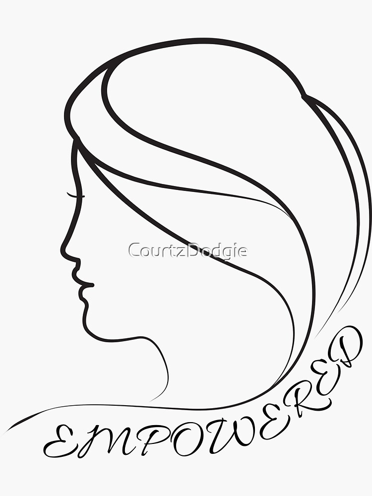 "Empowered women line drawing" Sticker for Sale by CourtzDodgie | Redbubble