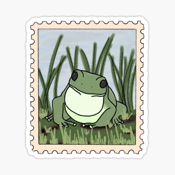 "Cottagecore Frog Stamp" Sticker by JuneNostalgia | Redbubble