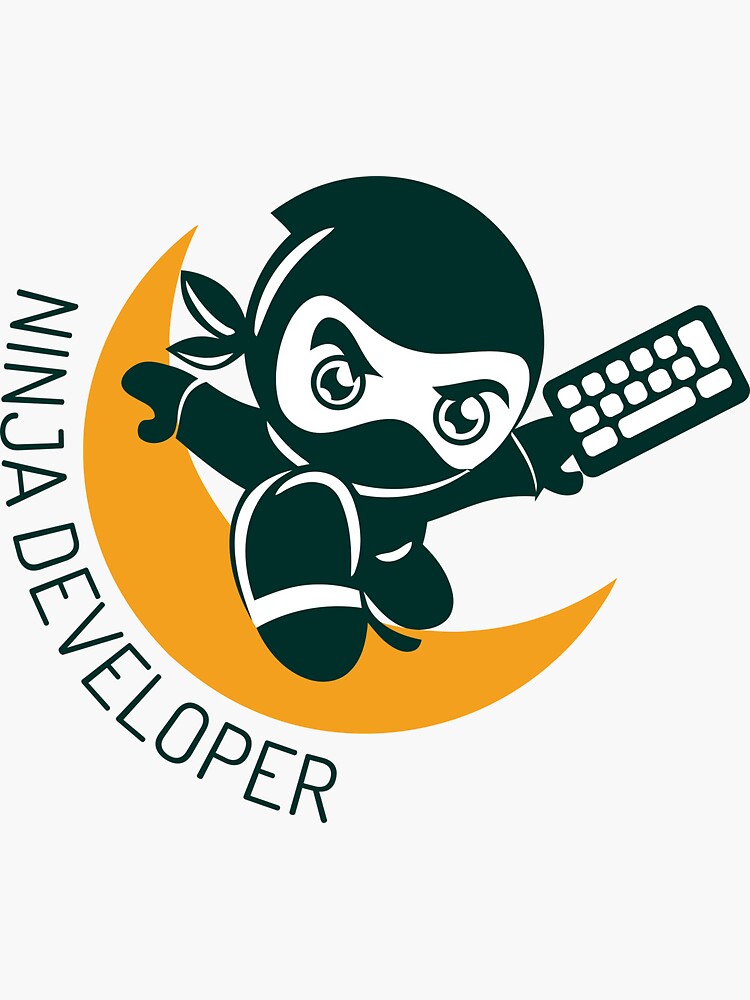 "ninja developer" Sticker for Sale by oscarcolonduran | Redbubble