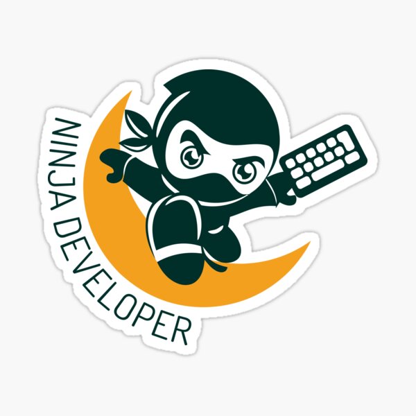 "ninja developer" Sticker for Sale by oscarcolonduran | Redbubble