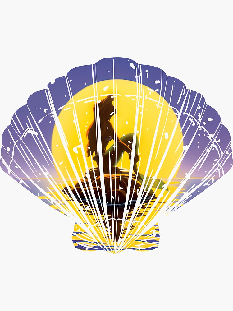 "Little Mermaid In Shell" Sticker for Sale by KoolFactory | Redbubble