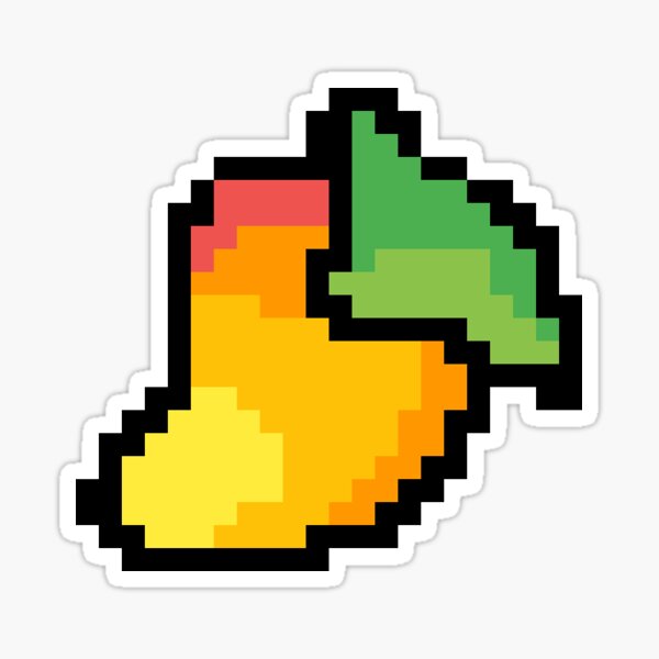 "Pixel Mango Mask 2" Sticker by Tammato | Redbubble