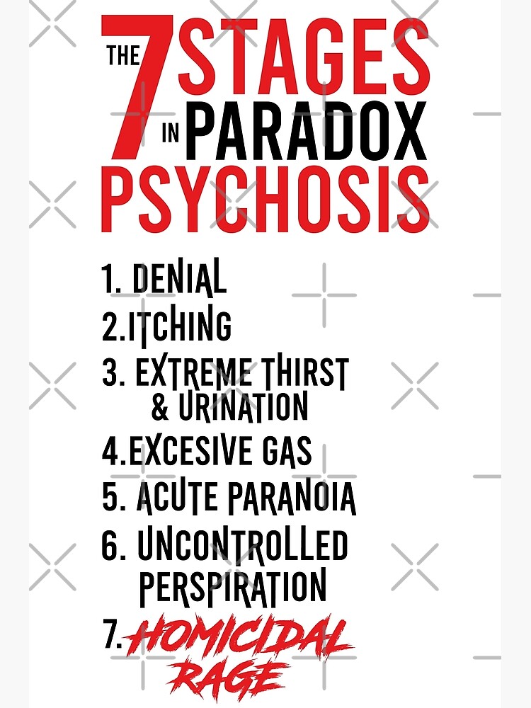 "UMBRELLA ACADEMY 2: THE 7 STAGES IN PARADOX PSYCHOSIS (WHITE)" Poster ...
