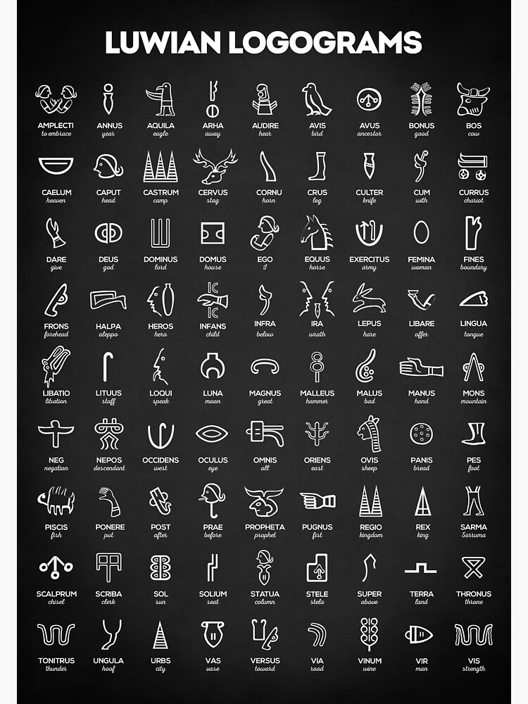 "Luwian Hieroglyphic Script" Art Print for Sale by Inna Soyturk | Redbubble