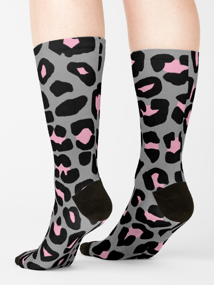 "Leopard Spots Print Pattern in Pink and Grey" Socks for Sale by ...
