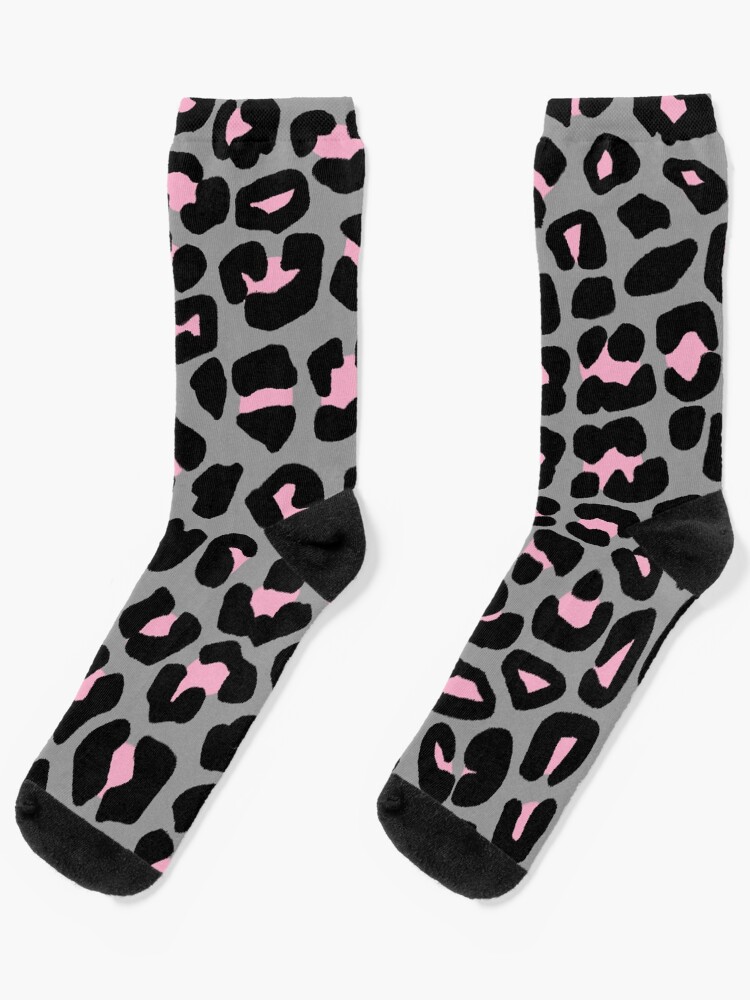 "Leopard Spots Print Pattern in Pink and Grey" Socks for Sale by ...