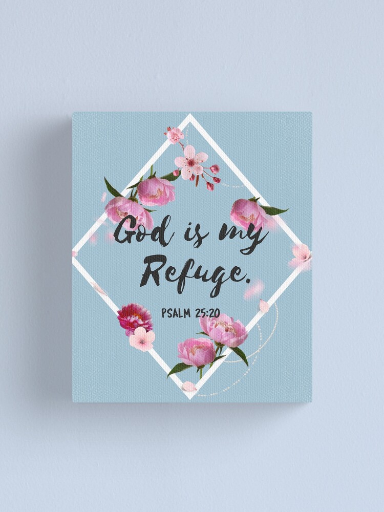 Lienzo «Dios es mi Refugio- Jesús y la fe- Versículo de la Biblia» de ...