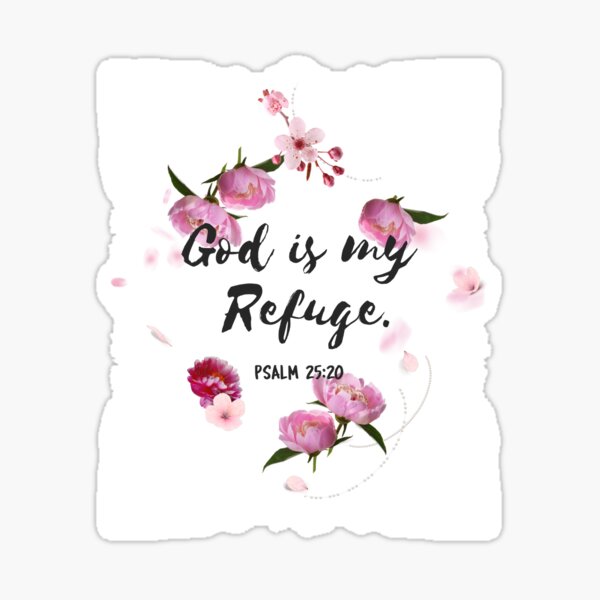 Pegatina «Dios es mi Refugio- Jesús y la fe- Versículo de la Biblia» de ...